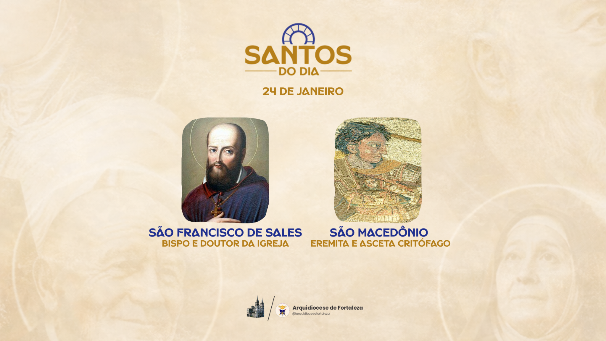 Santos do Dia (24/01): São Francisco de Sales e São Macedônio | ARQFOR
