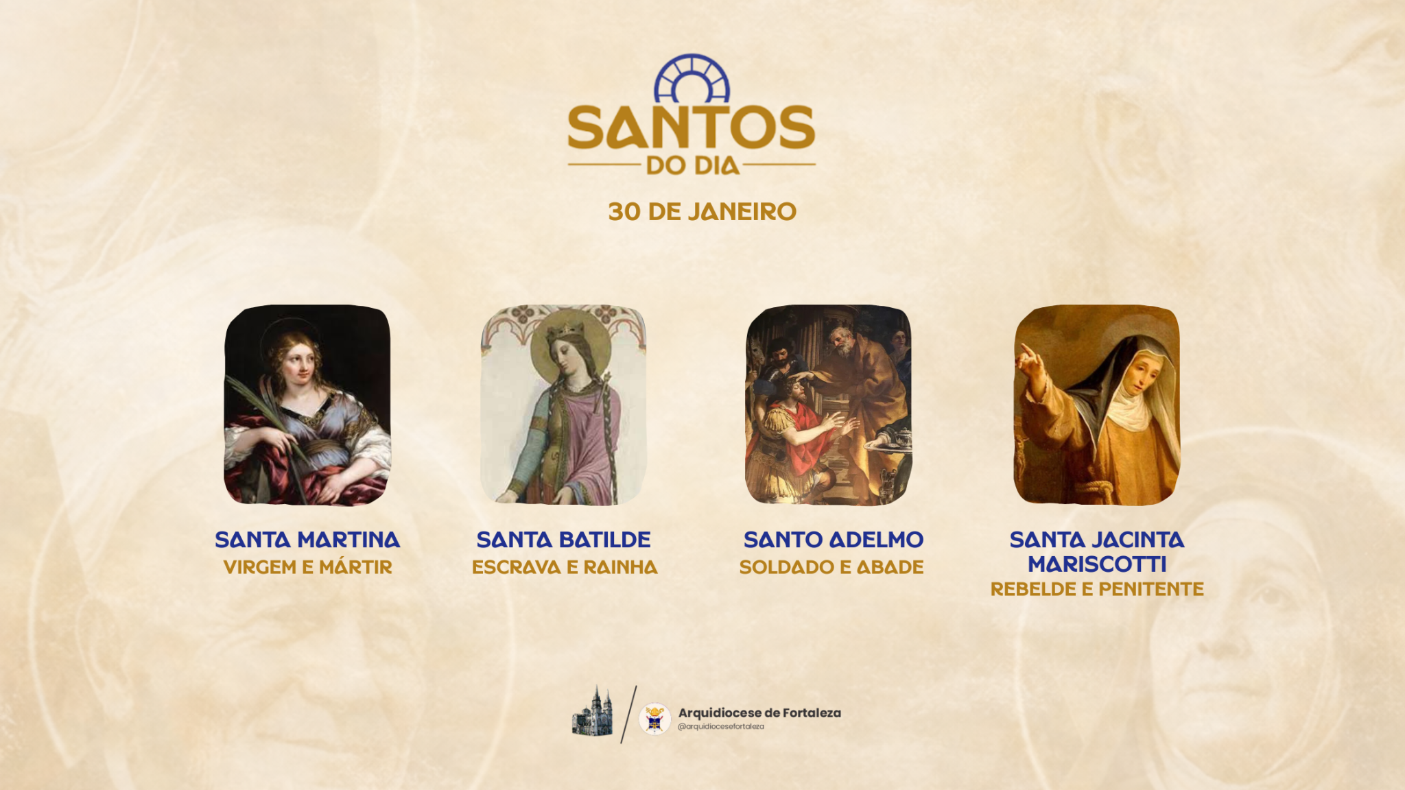 Santos do Dia (30/01): Santa Martina, Santa Batilde, Santo Adelmo e ...