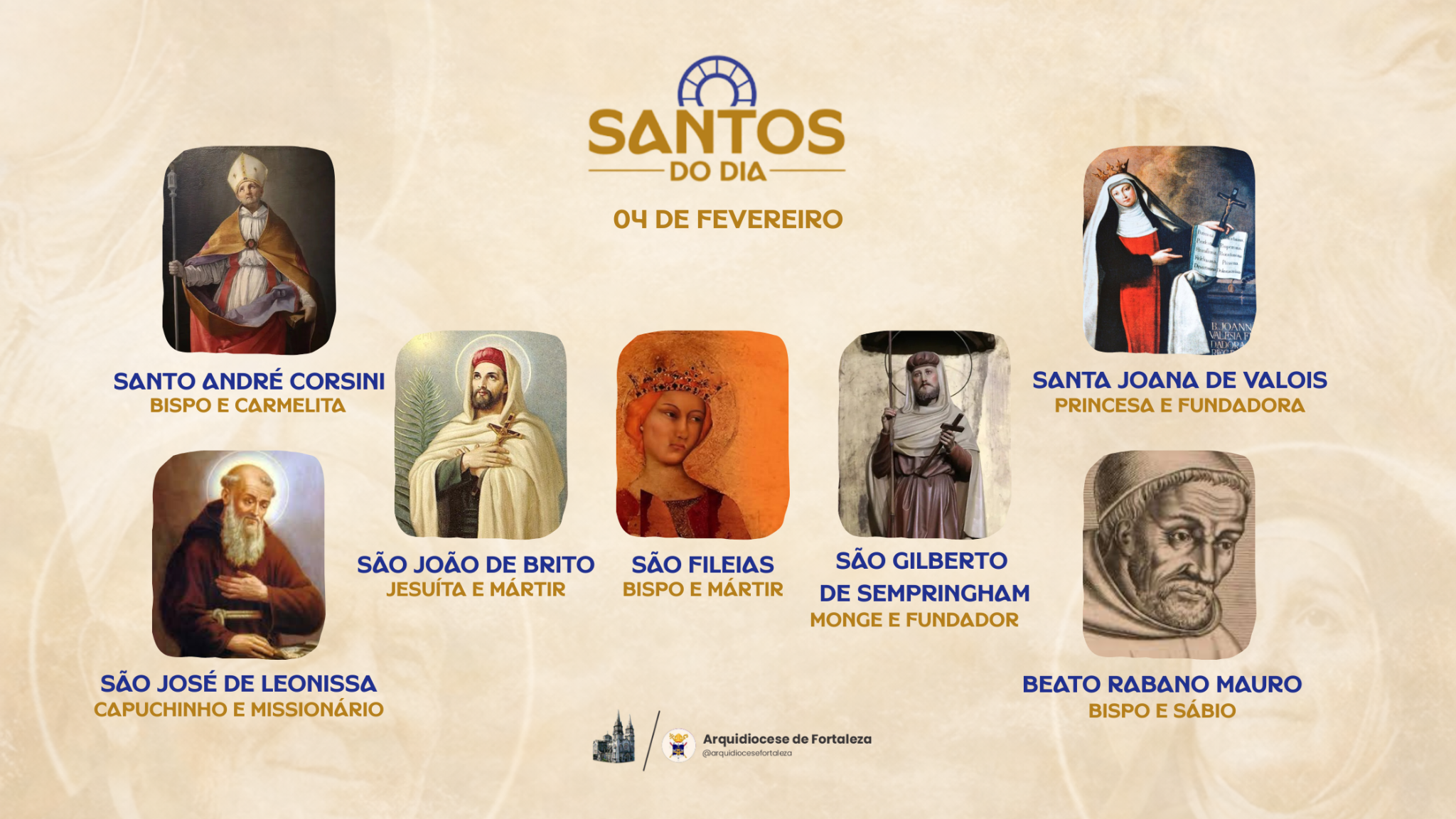 Santos do Dia (04/02): Santo André Corsini, São Fileias, Santa Joana de ...