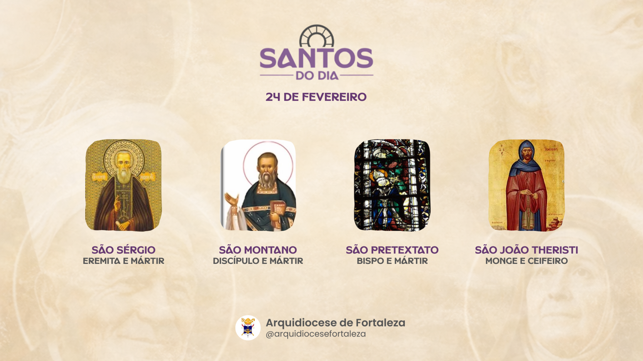 Santos do Dia (24/02): São Sérgio, São Montano e companheiros, São ...