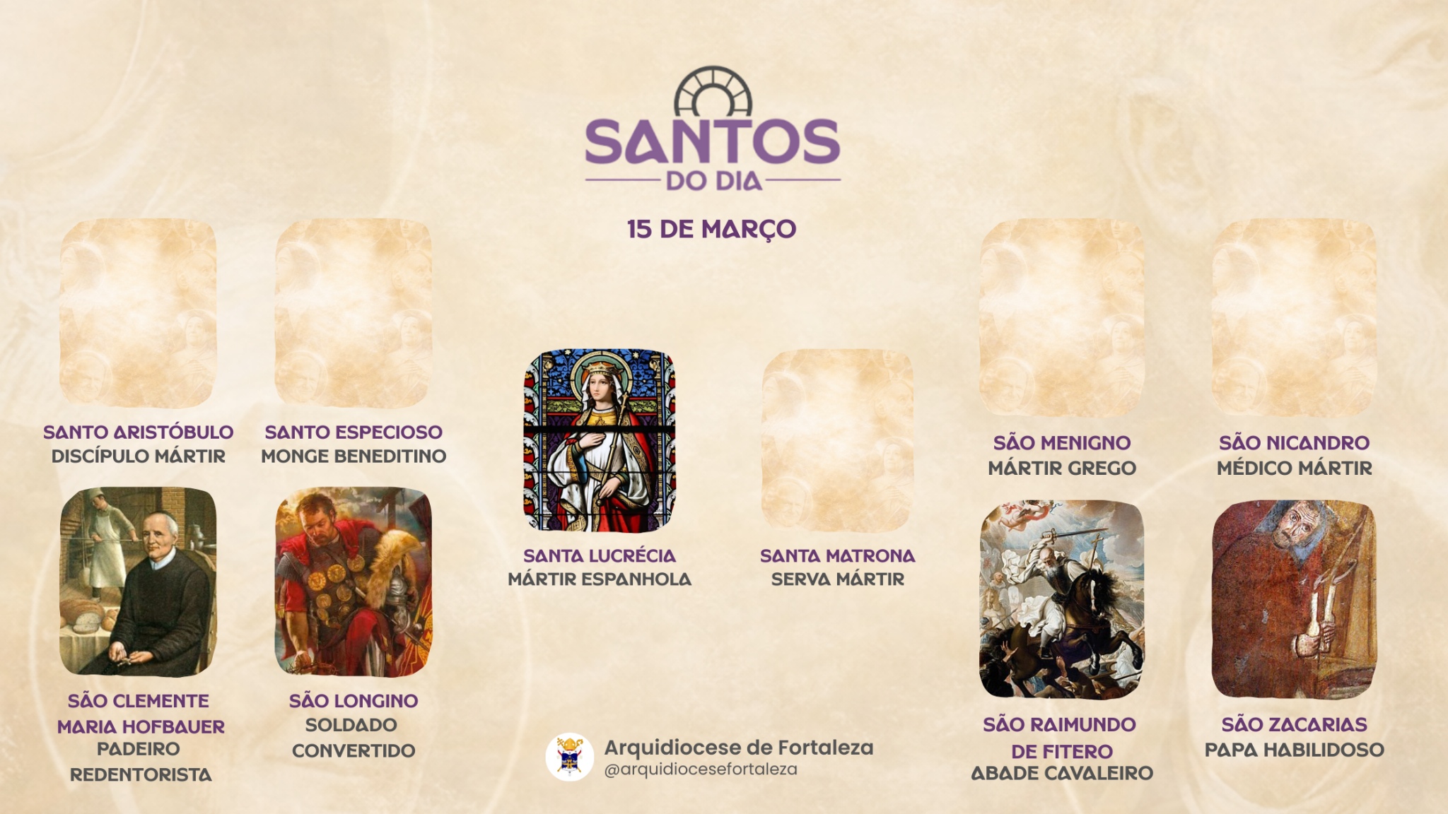 Santos do Dia (15/03): Santo Aristóbulo, São Clemente Maria Hofbauer ...
